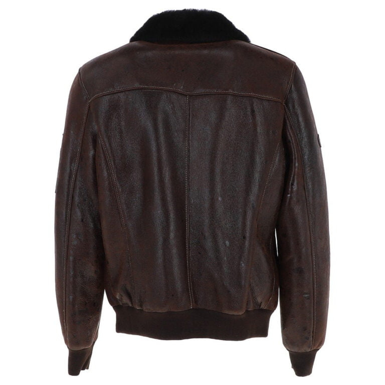 Brown Airforce bomber leather aviator jacket
